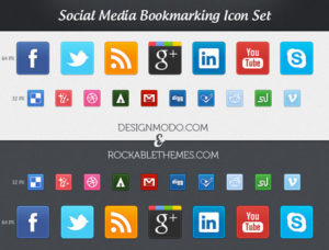 New Sets of Free Social Media & Bookmarking Icons
