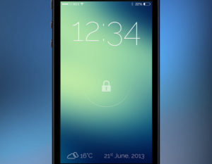 Modern Lock, Home, Start and Login Screens used in Mobile Apps