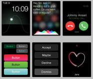 GUIs, Wireframes and Sketch Templates for Apple Watch Apps