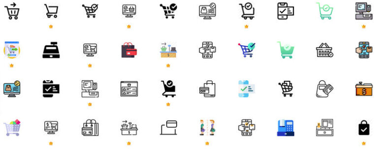 Free Shopping Cart, Payment, Checkout and Other E-commerce Icons