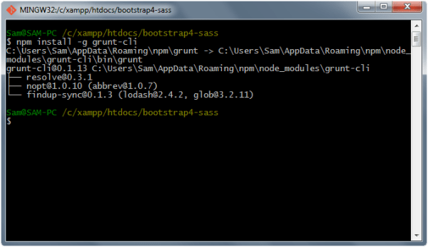 Bootstrap 4 Tutorial: Working with npm, Grunt.js and Sass (Part 1)