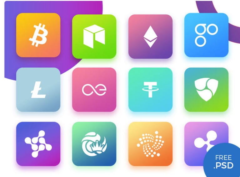 Free Cryptocurrency Icon Packs, Vector Crypto Icons
