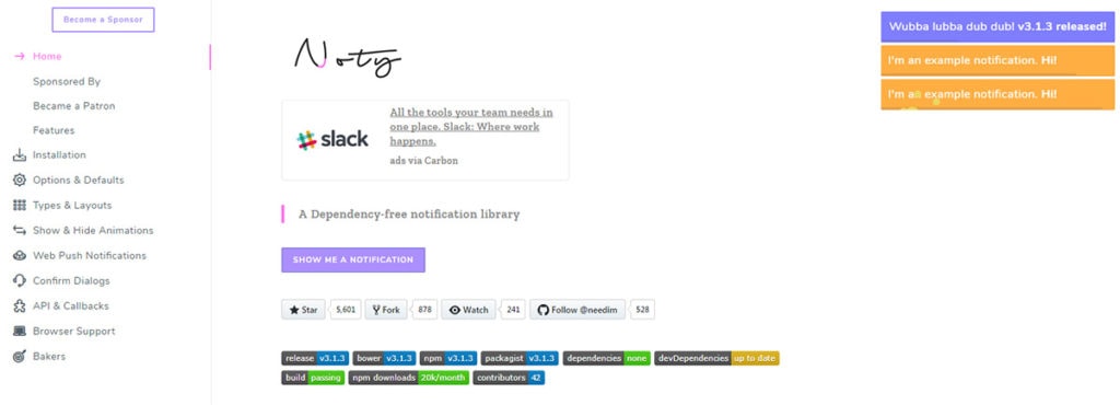 Free jQuery Notification Message Plugins for Websites - Designmodo