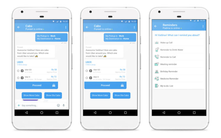 Conversational UI Mobile Examples