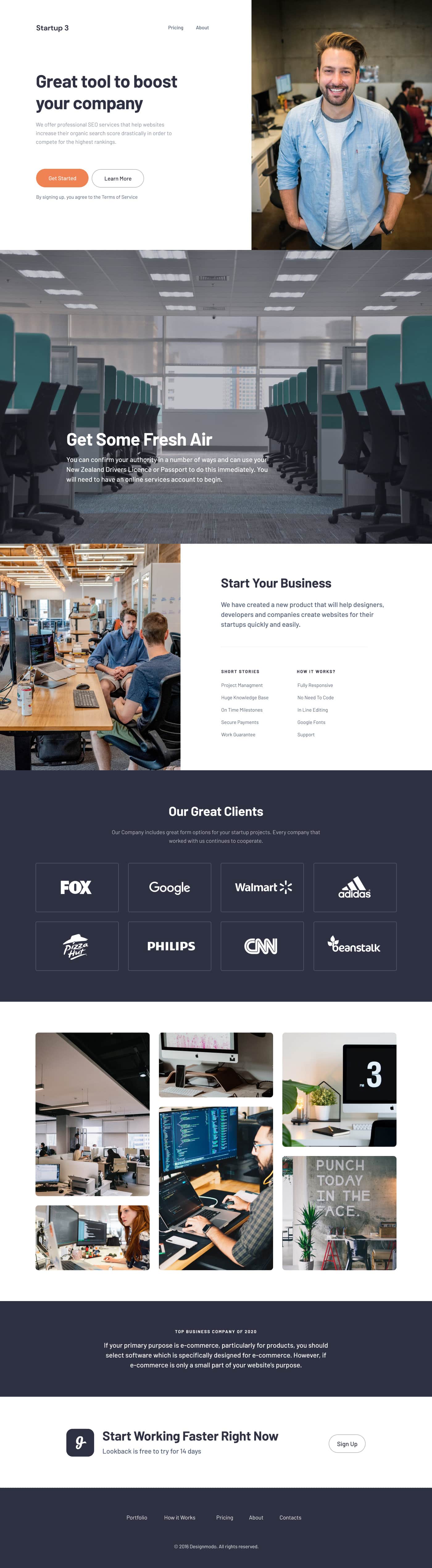 Bootstrap Home Page Template Designmodo