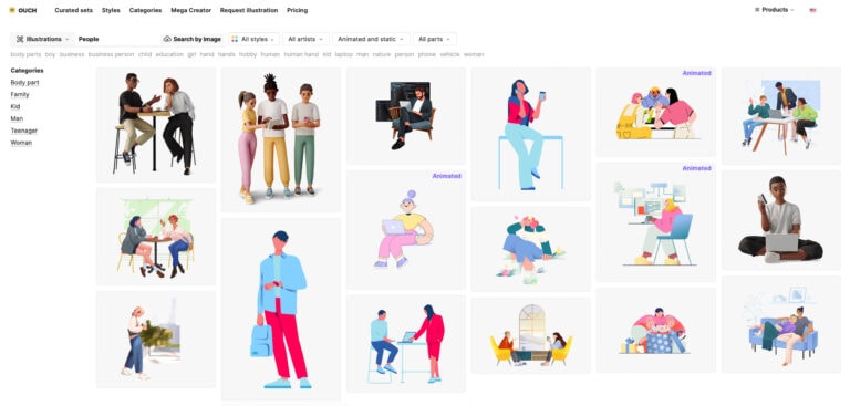 Examples of How to Use People Illustrations on Websites
