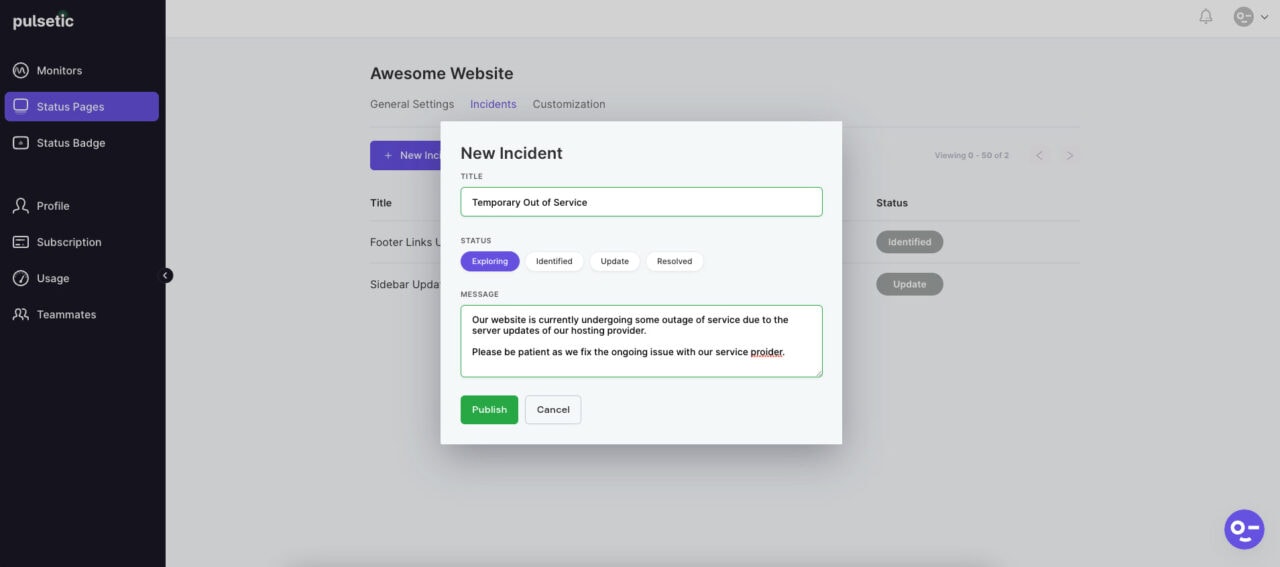 How to Build Public & Private Status Pages for Websites
