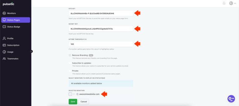 How to Build Public & Private Status Pages for Websites