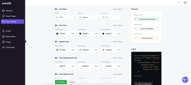 How to Create an Uptime Status Badge and Insert It into Your Website