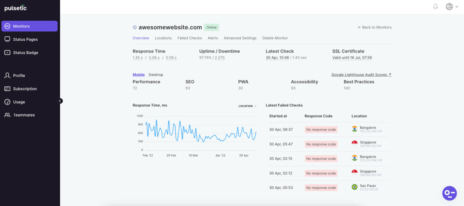 Pulsetic Review - Free Website Uptime Monitoring & Status Pages