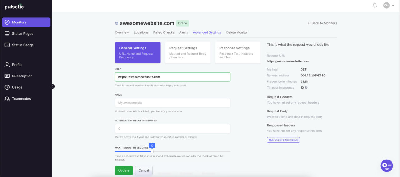 Pulsetic Review - Free Website Uptime Monitoring & Status Pages