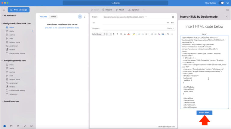 How to Embed a Custom HTML Email in Outlook