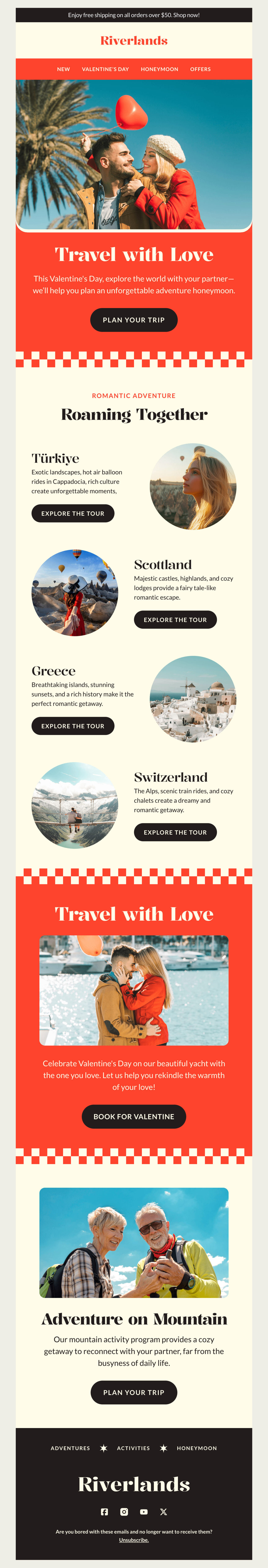 Examples of Valentine's Day Email Newsletters and Subject Lines