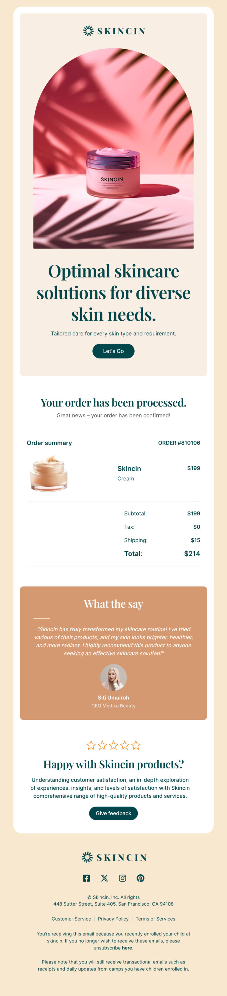 Free HTML Email Templates for Order Confirmation - Designmodo