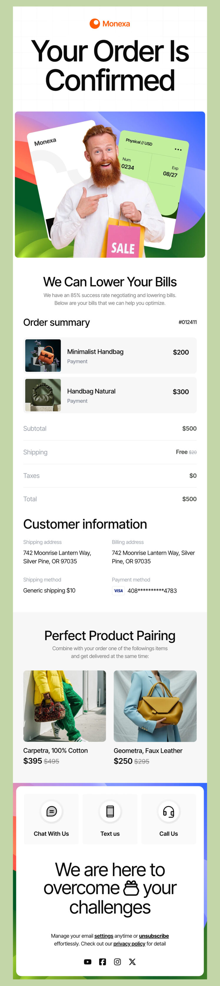 Free HTML Email Templates for Order Confirmation - Designmodo